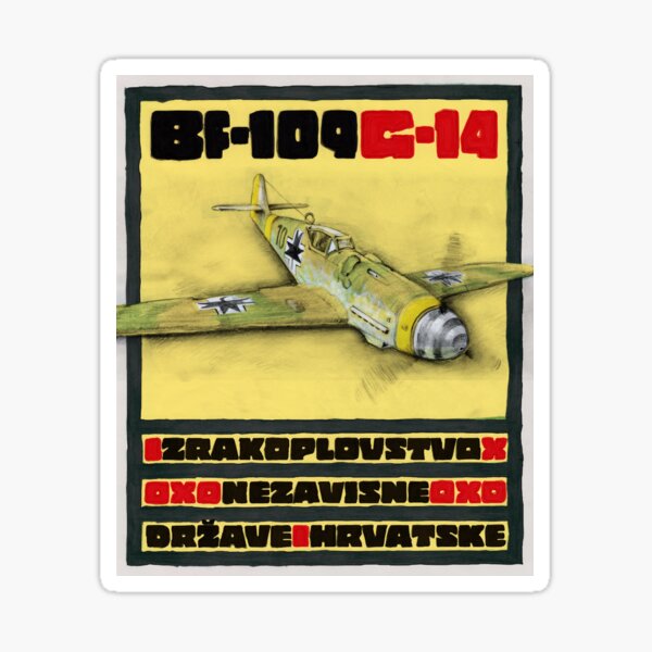 "Bf-109 Messerschmitt poster by Dennis Weber of ShreddyStudio" Sticker ...
