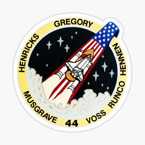 "STS 44 Mission patch" Sticker for Sale by Spacestuffplus | Redbubble