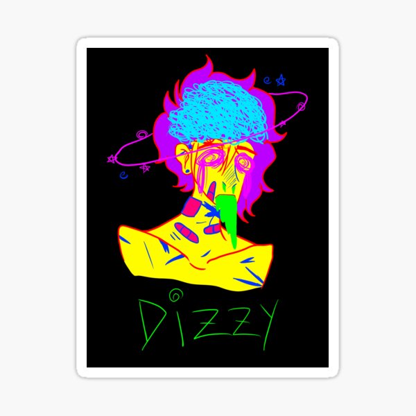"Dizzy Eyestrain Art" Sticker for Sale by SmolSpaceMouse | Redbubble