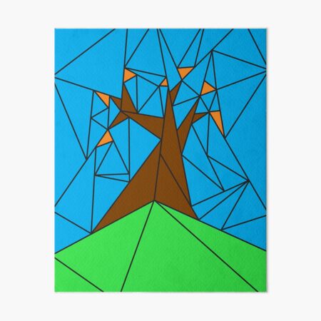 "Triangularism: Tree on the Hill 02" Art Board Print for Sale by ...