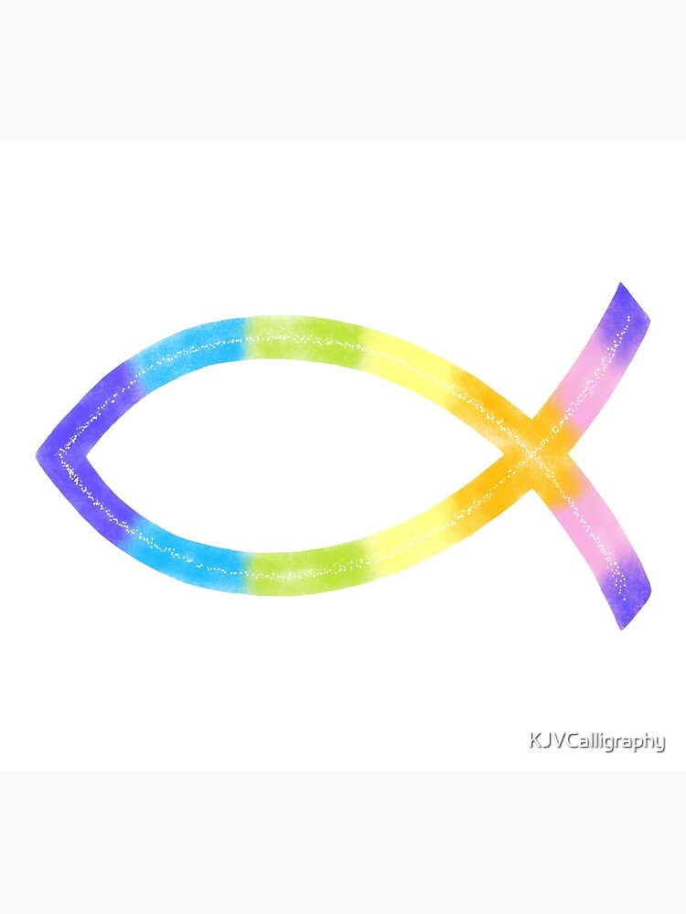 "Ichthus | Christian Fish Symbol | Rainbow Colors" Art Print for Sale ...
