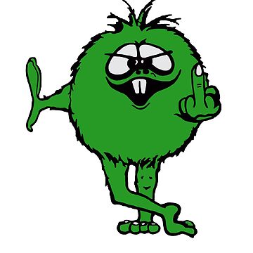 "Green Guy flips bird - 70s retro" Sticker for Sale by JMoreaux | Redbubble