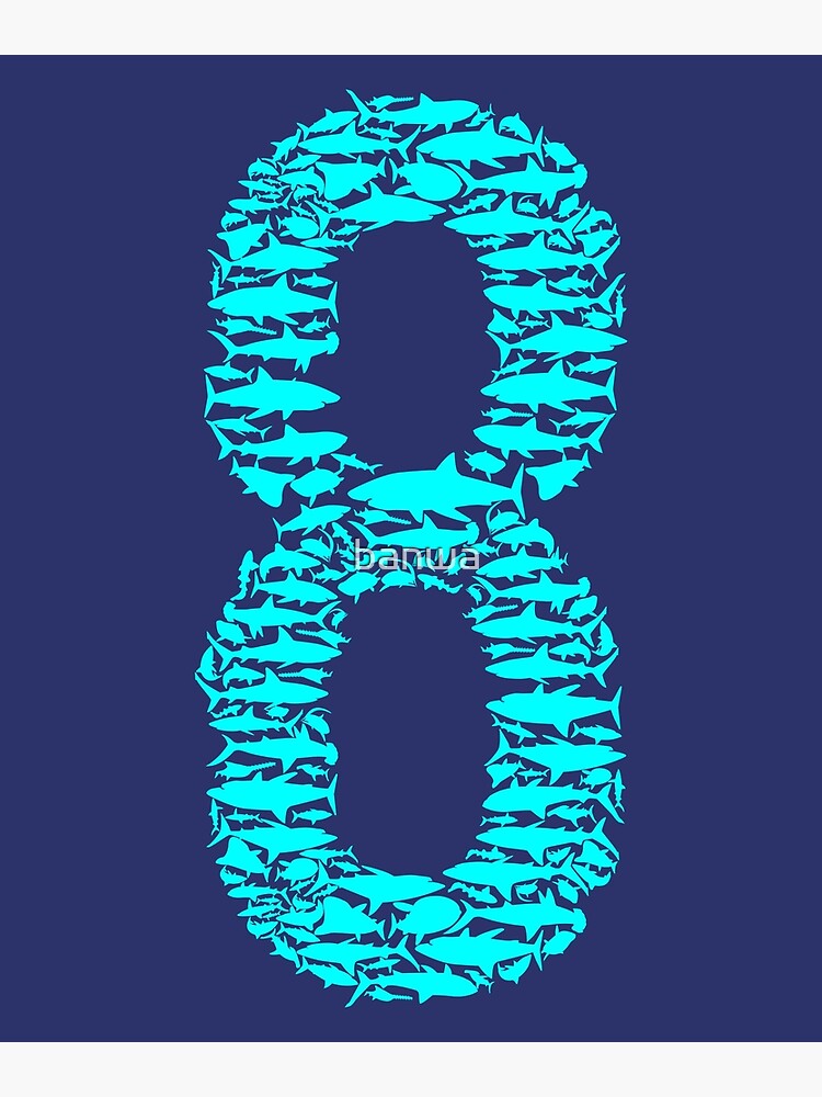 "Kids Sharks 8th Birthday print For 8 Year Old Girls & Boys" Poster for ...