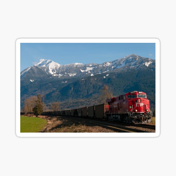 "Canadian Pacific westbound under Mt. Cheam" Sticker for Sale by Rick ...