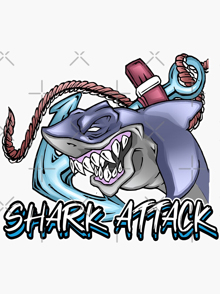 "Shark Attack " Sticker for Sale by dnlribeiro88 | Redbubble
