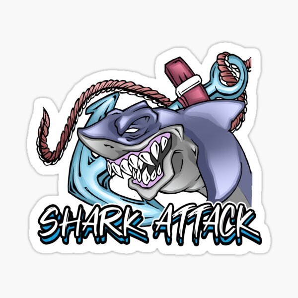 "Shark Attack " Sticker for Sale by dnlribeiro88 | Redbubble