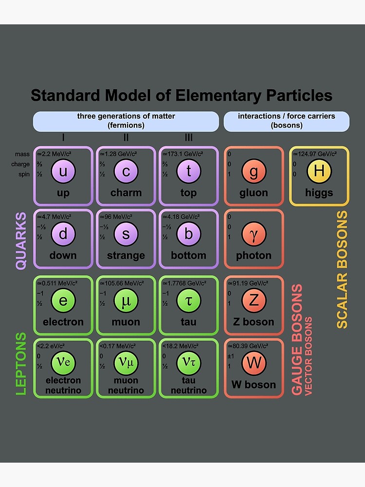 "Particles Standard Model T-Shirt Higgs Boson Physics Teacher" Poster ...