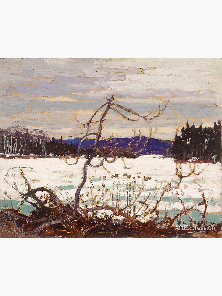 "Tom Thomson - Spring Ice, Canoe Lake" Sticker by ArtExpression | Redbubble