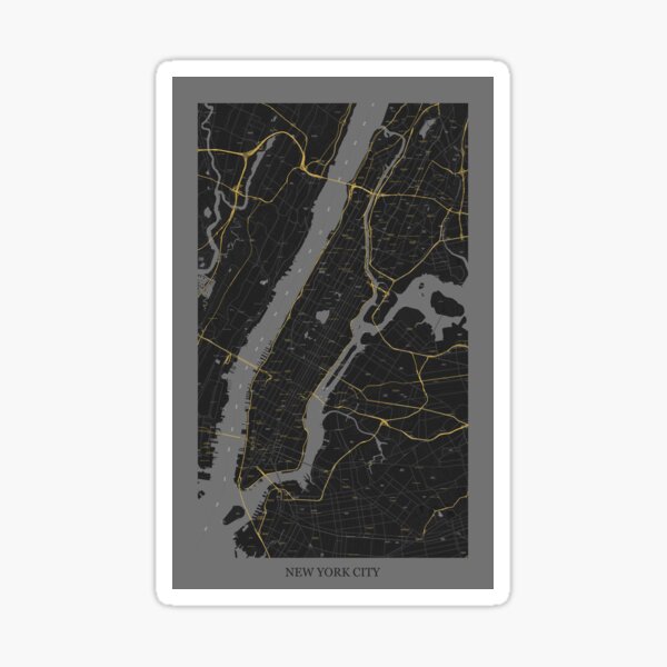 "New York City, Manhattan Map" Sticker for Sale by ConsumeCreate ...