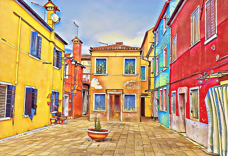 "Cartoon Town Square" by TotalRuze | Redbubble