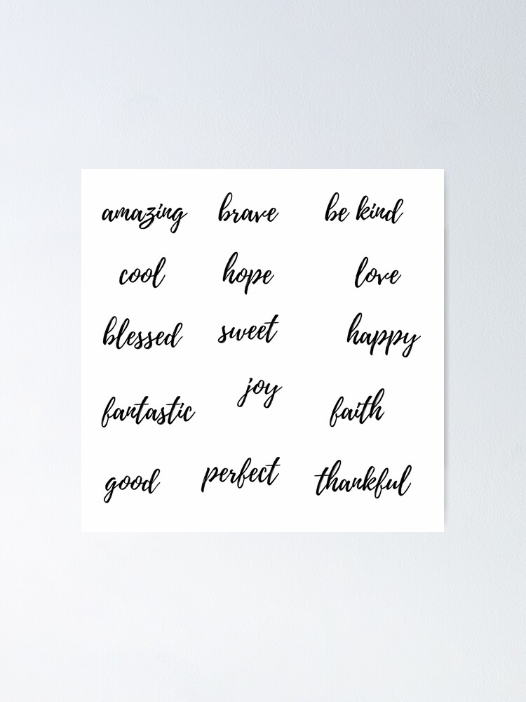 "Positive words" Poster for Sale by avit1 | Redbubble