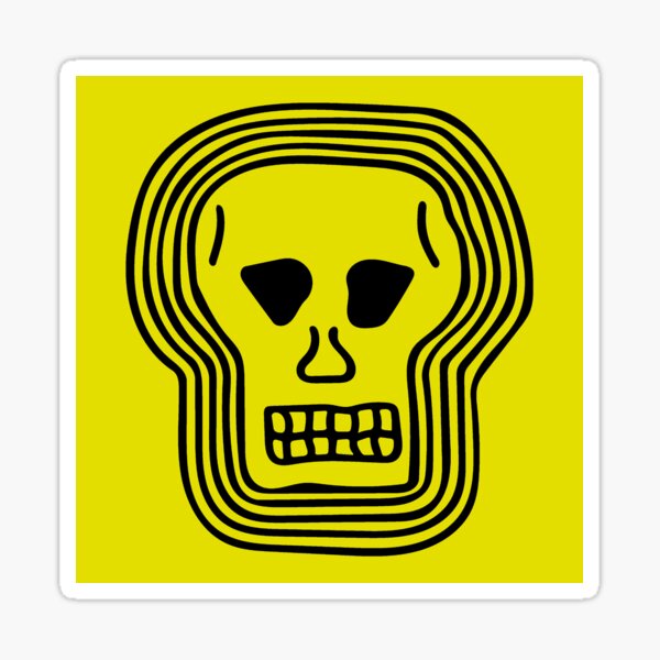 "yellow skull" Sticker by gwui | Redbubble