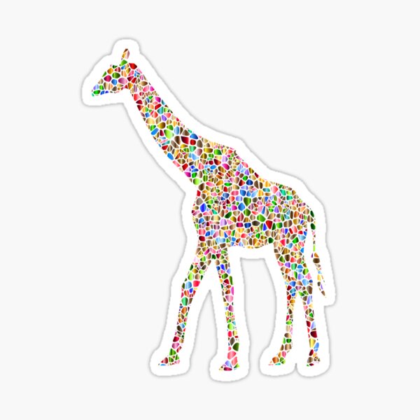 "colorful giraffe" Sticker for Sale by austinandnat | Redbubble