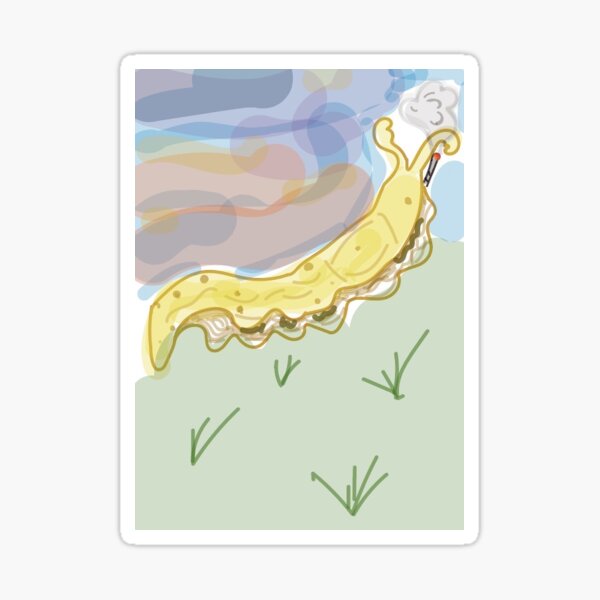 "Slug Smoking a Blunt" Sticker for Sale by miaschneller | Redbubble