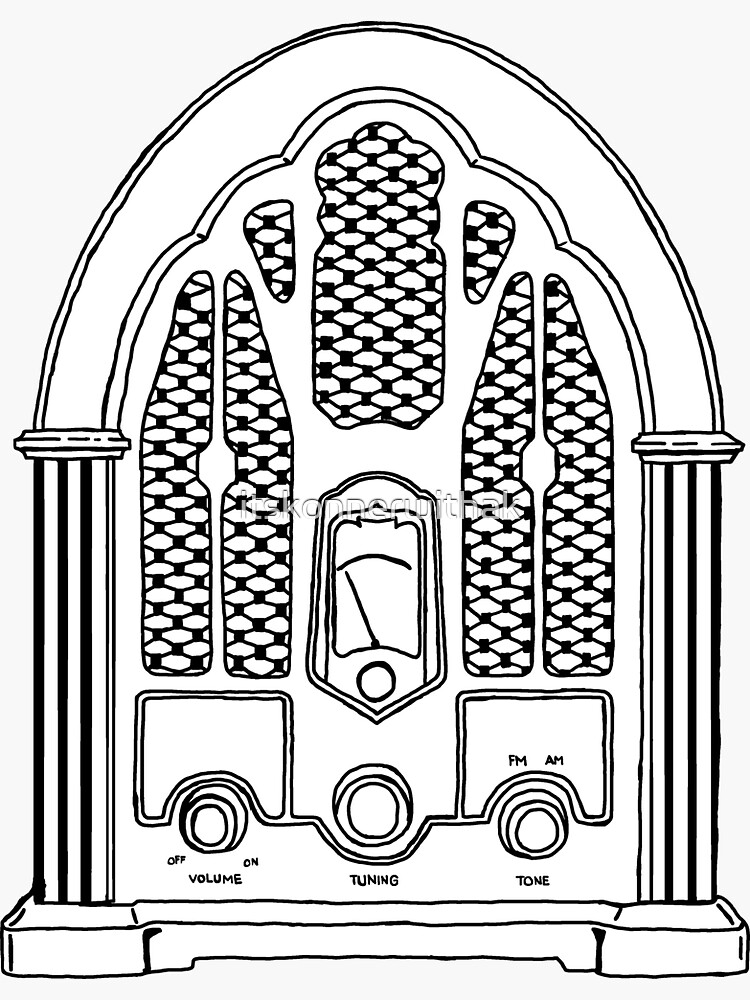 "Cathedral Radio" Sticker for Sale by itskonnerwithak | Redbubble