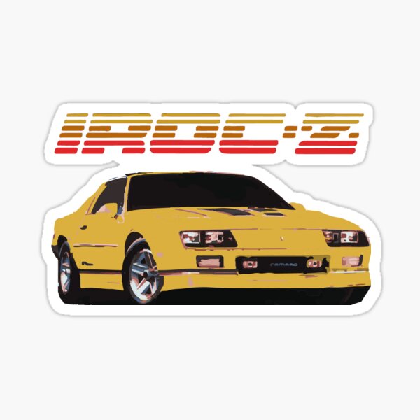 "1980s Chevy Camaro IROC-Z Z28 Yellow" Sticker for Sale by FromThe8Tees ...