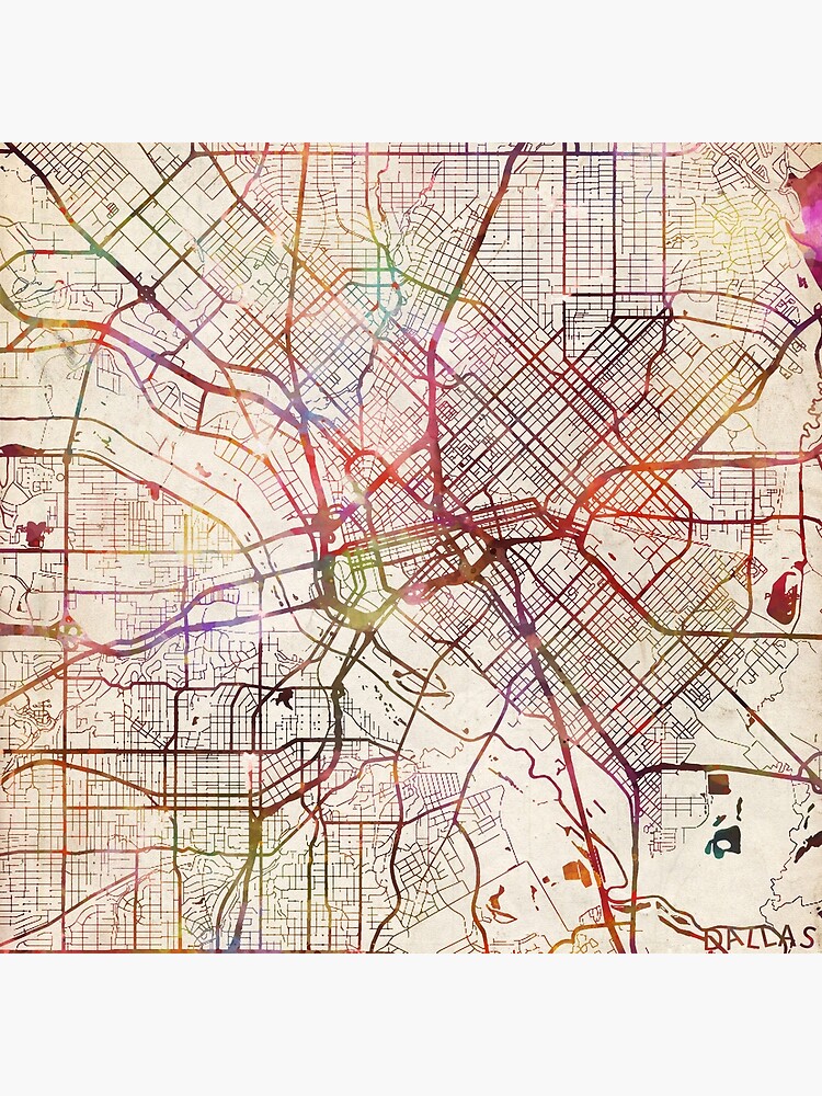 "Dallas map" Photographic Print by MapMapMaps | Redbubble