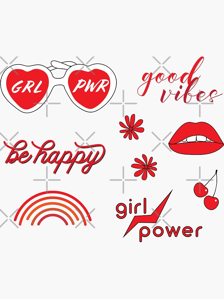 "Red Sticker Pack - collection for sticker set or any other product of ...
