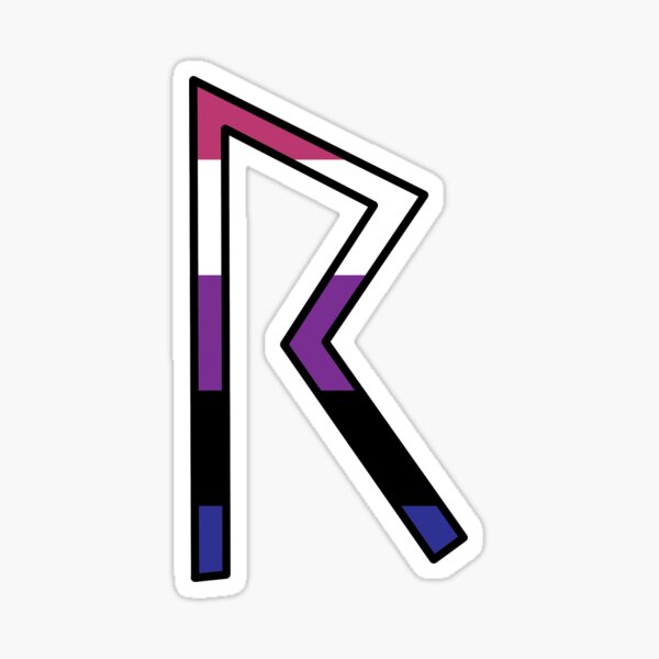 "genderfluid raidho pride rune" Sticker by penrosequartz | Redbubble