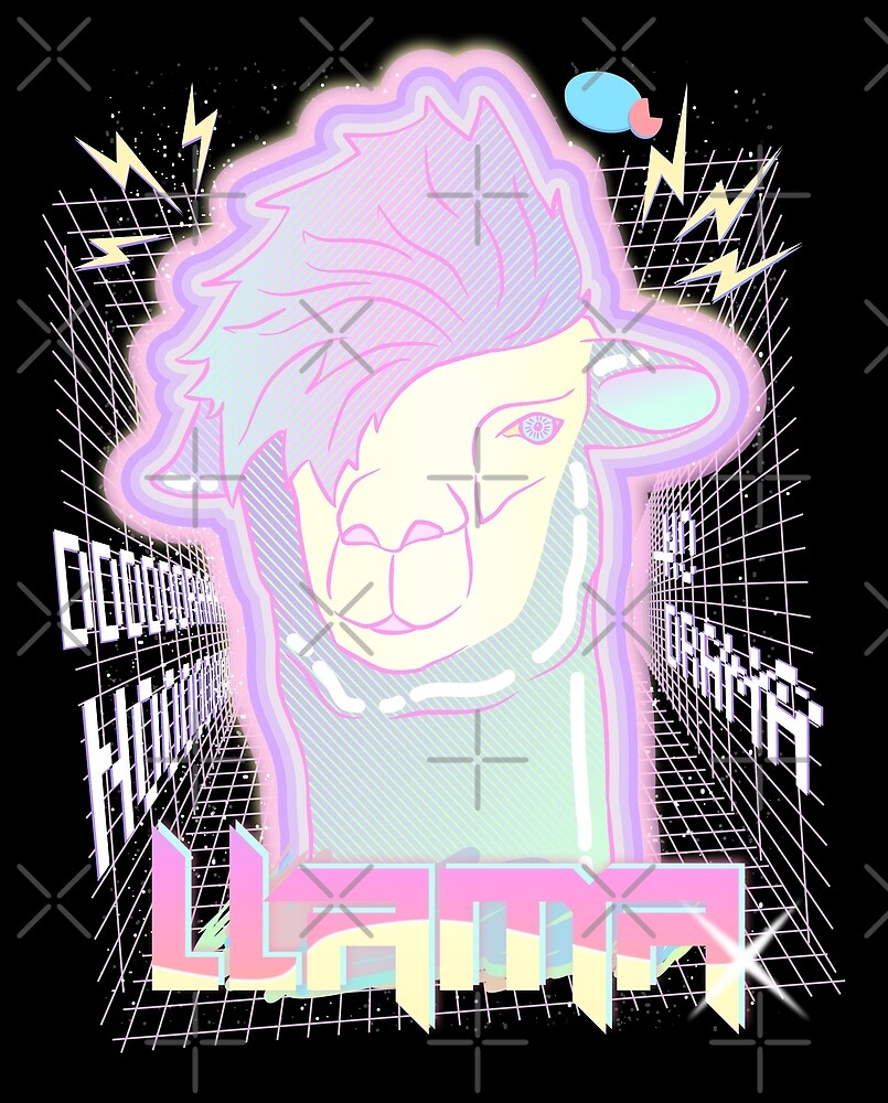 "Emo Llama Vaporwave Aesthetic" by therealsadpanda | Redbubble