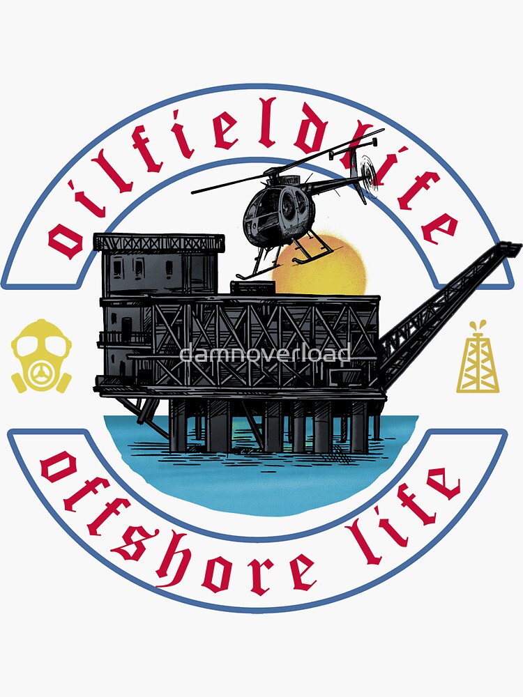 "offshore life" Sticker for Sale by damnoverload | Redbubble