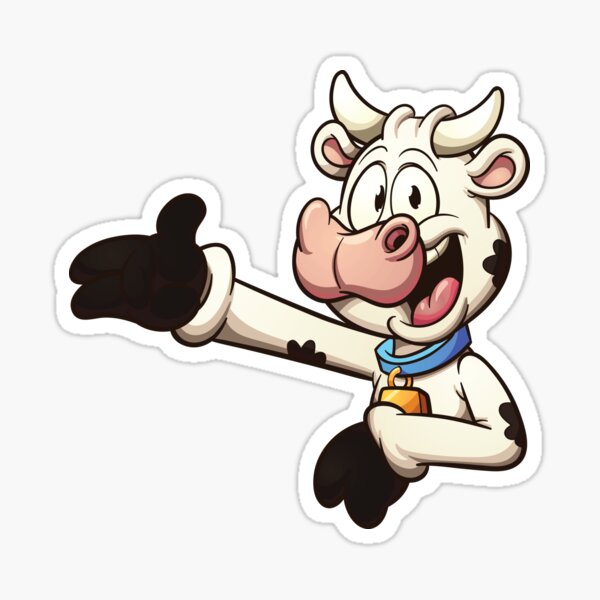 "Cartoon Cow" Sticker by designsbycollin | Redbubble