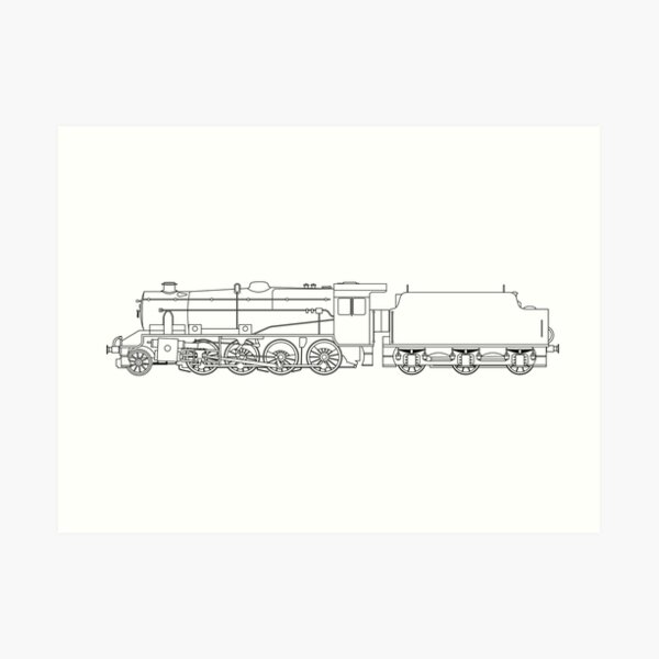 "LMS Stanier 8F 2-8-0 line drawing" Art Print by ontherails | Redbubble