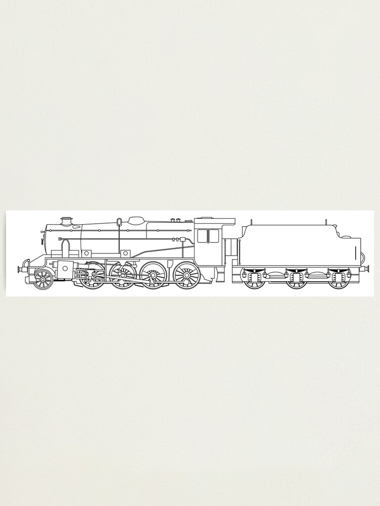 "LMS Stanier 8F 2-8-0 line drawing" Photographic Print by ontherails ...