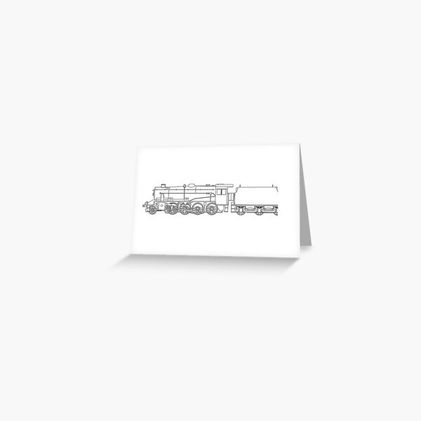 "LMS Stanier 8F 2-8-0 line drawing" Greeting Card by ontherails | Redbubble