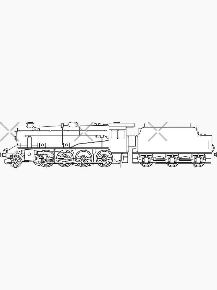 "LMS Stanier 8F 2-8-0 line drawing" Sticker for Sale by ontherails ...