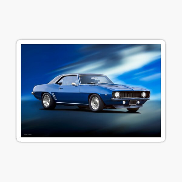 "1969 Chevrolet 'Street Machine' Camaro" Sticker for Sale by DaveKoontz ...