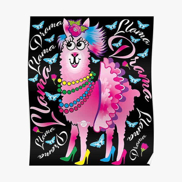 "35 Drama Lama Llama High Heels" Poster for Sale by Margarita-Art ...