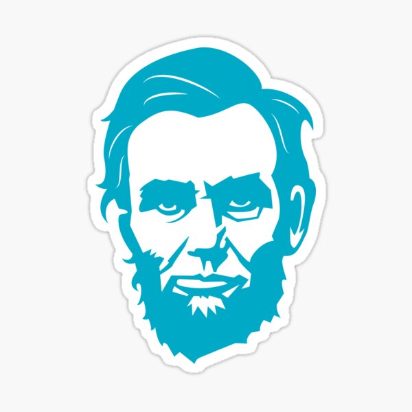 "Abraham "Abe" Lincoln - Light Blue" Sticker for Sale by ...