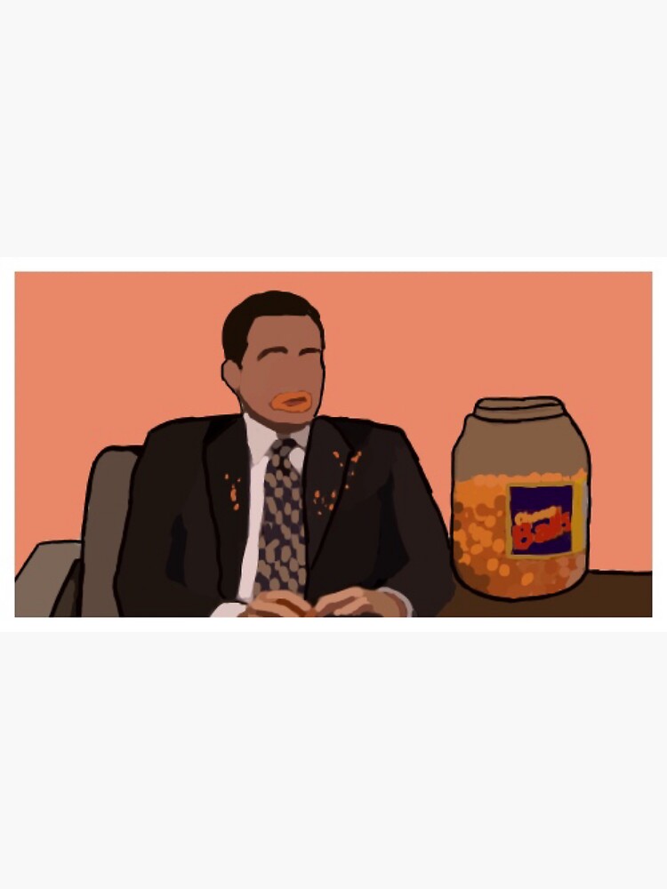"Micheal Eating Cheese Balls The Office" Sticker for Sale by Jezzenna ...