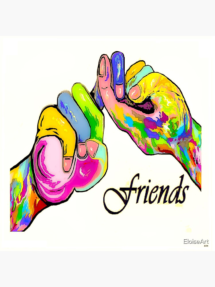 "ASL Friend Bright Colors" Sticker by EloiseArt | Redbubble