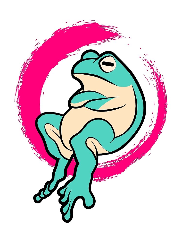 "Japanese Art painting frog toad enso zen circle" by ChristianSama ...