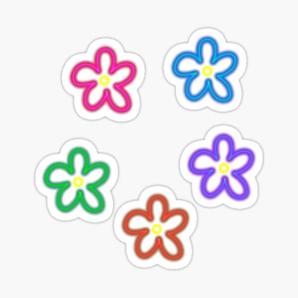 "Neon Flower Sticker Sheet" Sticker by Maddysopkooo | Redbubble