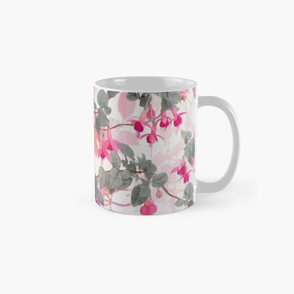 "Rainbow Fuchsia Floral Pattern - with grey" Coffee Mug for Sale by ...