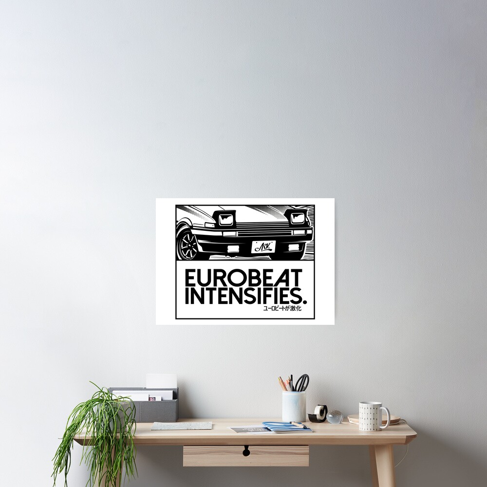 "EUROBEAT INTENSIFIES - AE86 Trueno" Poster by ARVwerks | Redbubble