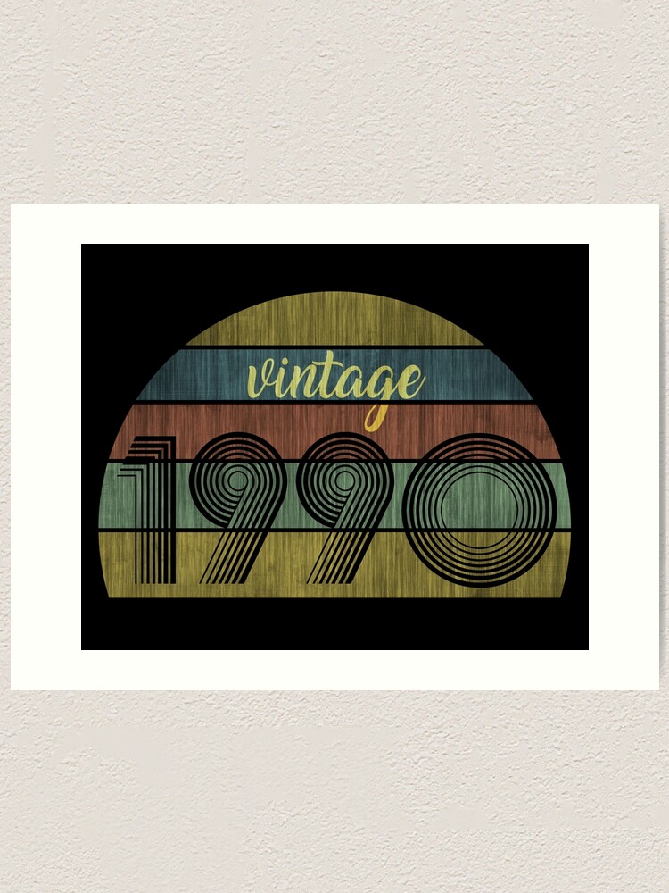 "Vintage Retro Sunset Classic Sunrise 1990 Birth Year" Art Print by ...