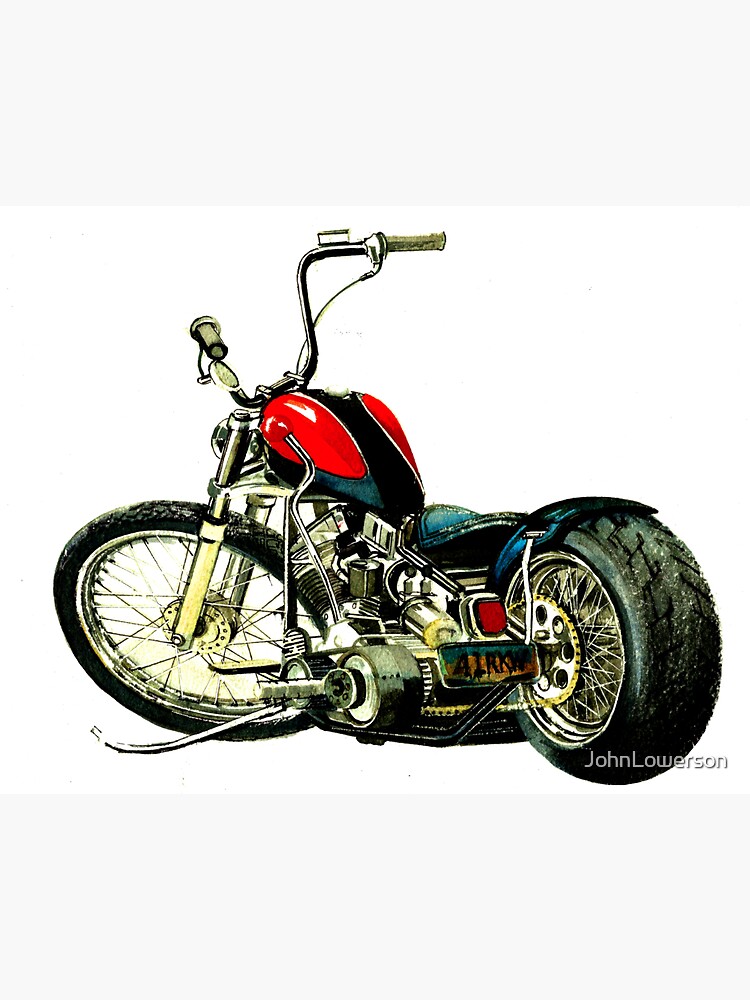 "Chopper motorcycle drawing" Sticker by JohnLowerson | Redbubble