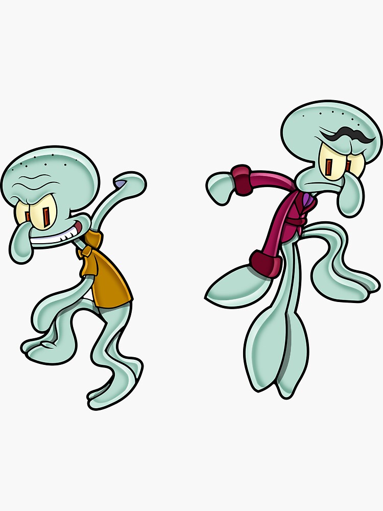 "Squidward & Squilliam" Sticker for Sale by Clarissa-Arts | Redbubble