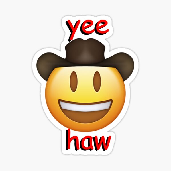 "yee haw cowboy emoji" Sticker by Ettore13 | Redbubble