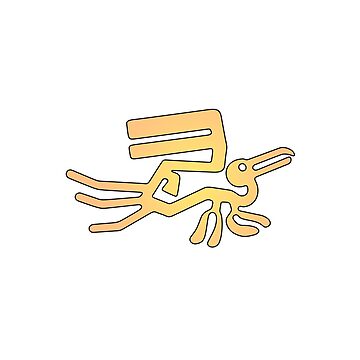 "Nazca Line - Yellow Pelican" Sticker for Sale by kernowerno | Redbubble