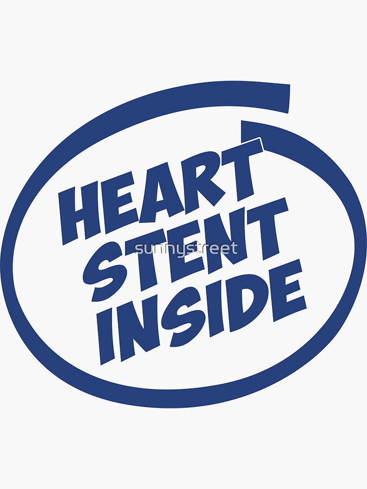 "Heart Stent Inside Funny Logo" Sticker by SunnyStreet | Redbubble