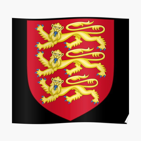 "England Coat of Arms Medieval Heraldry" Poster by signsandsymbols ...