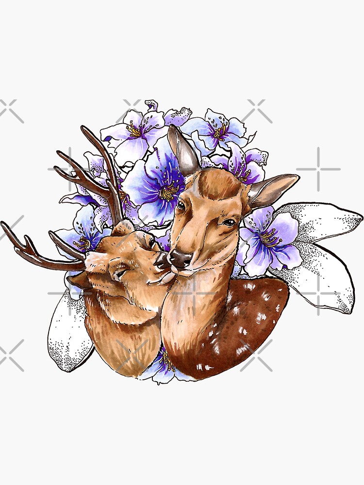 "Oh, deer" Sticker for Sale by 4ert-a | Redbubble