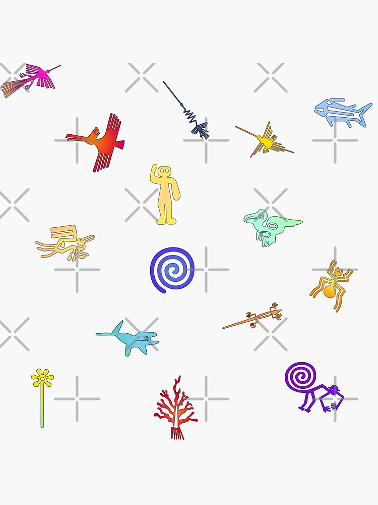 "Nazca Lines Colourfully Collected" Sticker for Sale by kernowerno ...