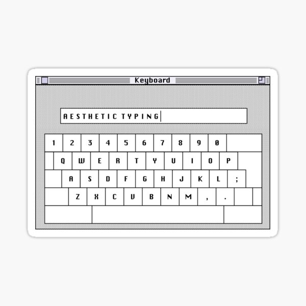 "Aesthetic Typing Retro Vaporwave Computer Keyboard" Sticker by tdlacct ...