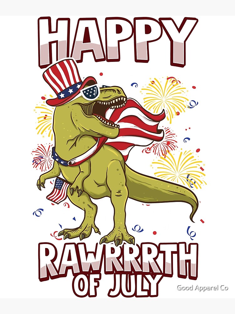 "T Rex 4th of July American Flag Uncle Sam Hat Happy RAWRRRTH ...